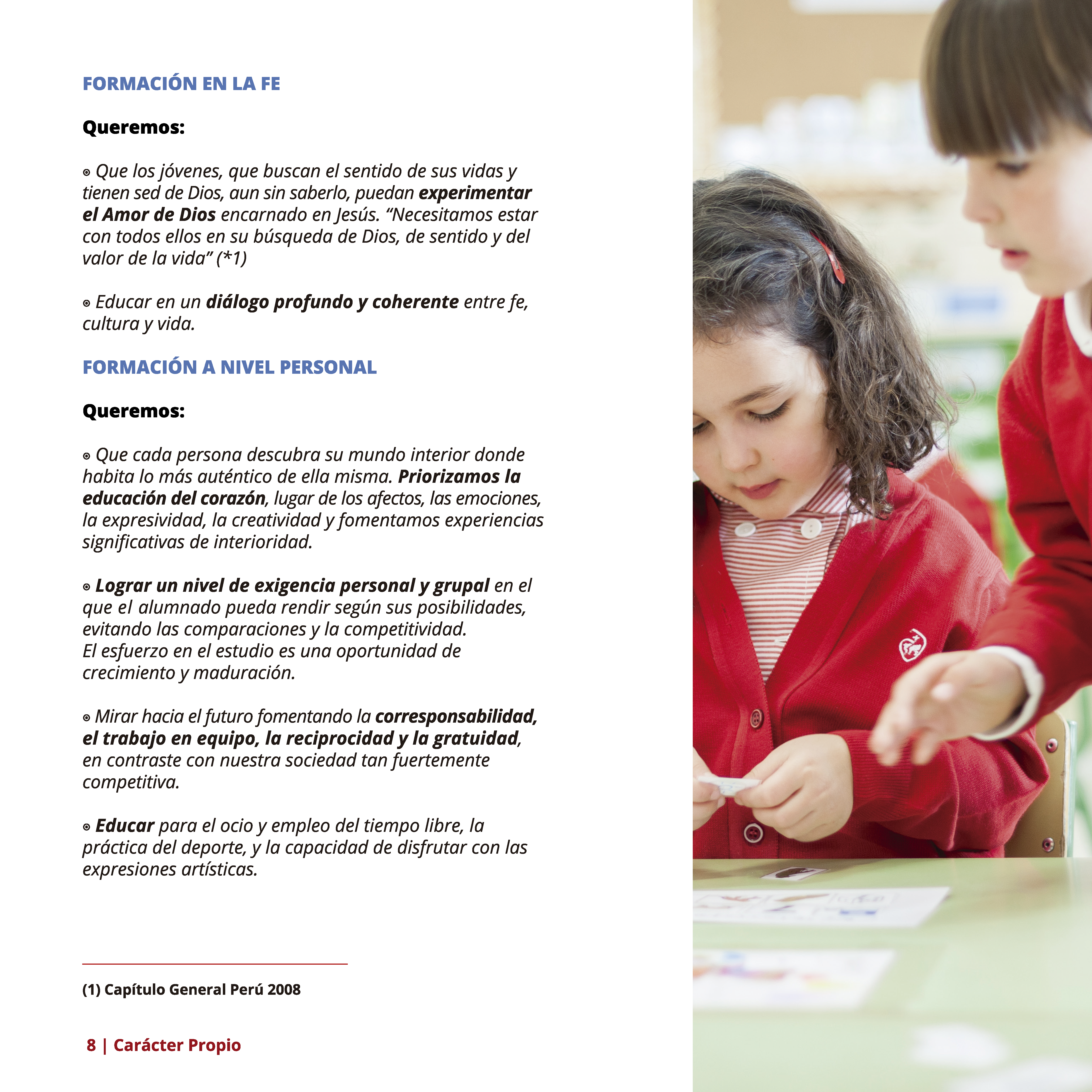 Carácter Propio – Fundación Educativa Sofía Barat